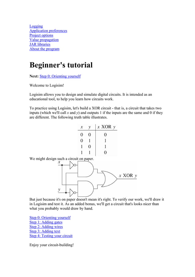 Logisim tutorial | PDF