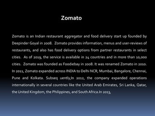 A study on Amazon, zomato, dell logistic | PPTX