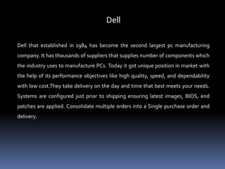 A study on Amazon, zomato, dell logistic | PPTX