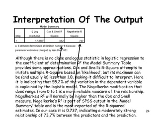 Logistic regression and analysis using statistical information | PPT