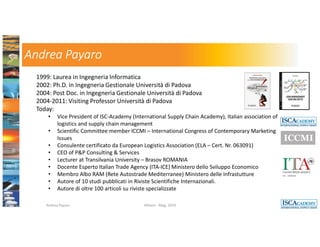 Logistica che guarda avanti 2019 payaro | PPT