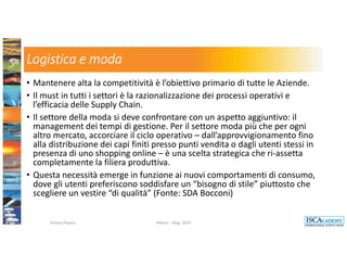 Logistica che guarda avanti 2019 payaro | PPT