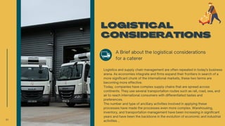 Logistical considerations for a caterer | PDF