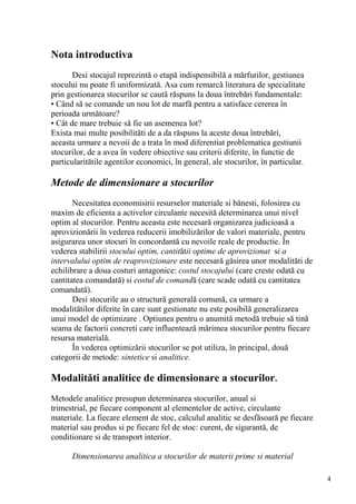 Logistica stocurilor | DOC