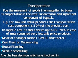 Logistic management | PPT