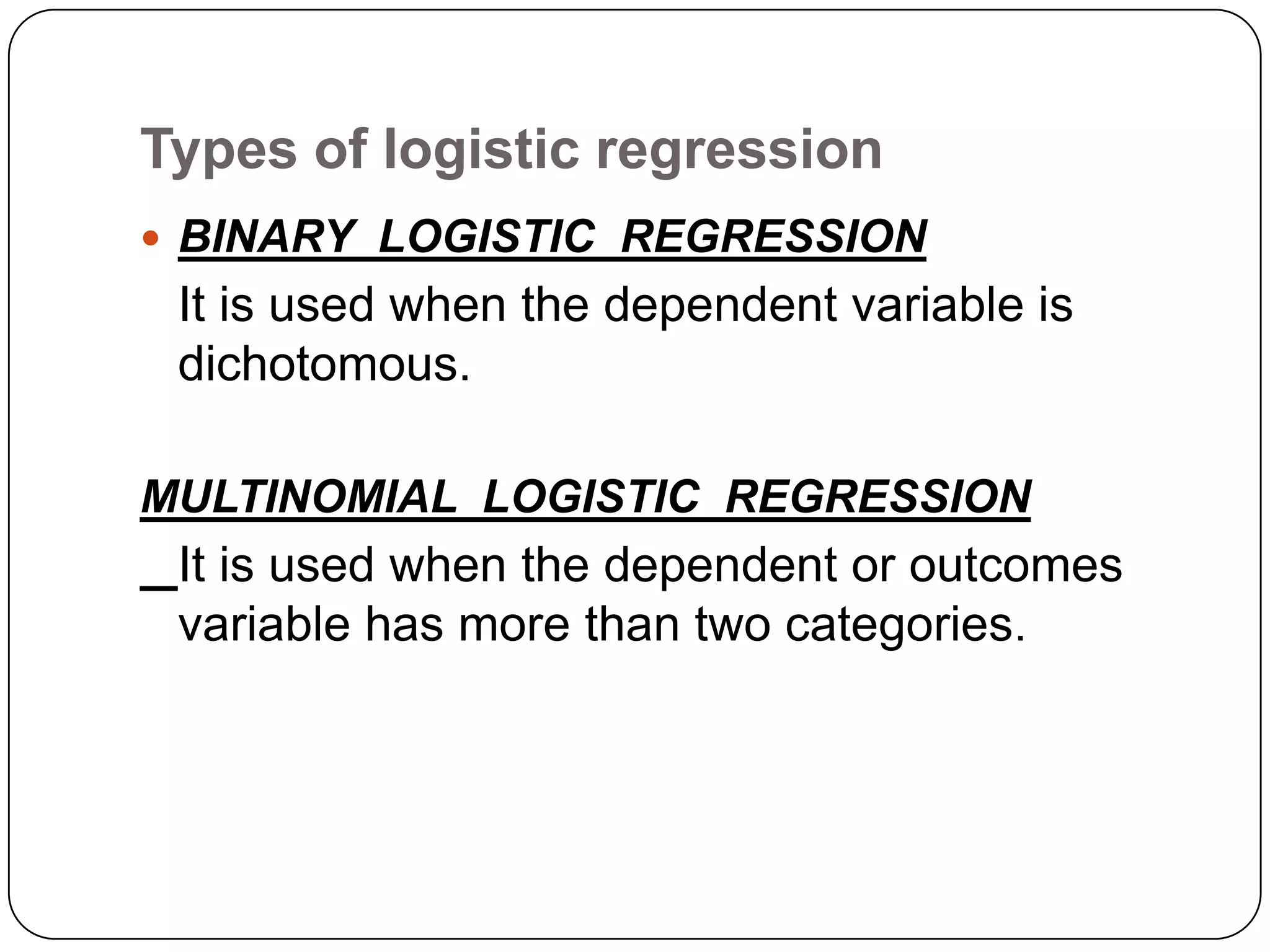 Logistic regression | PPTX