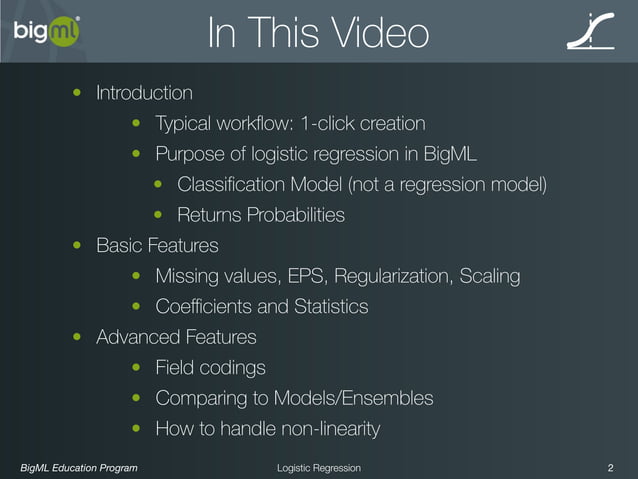 BigML Education - Logistic Regression | PPT