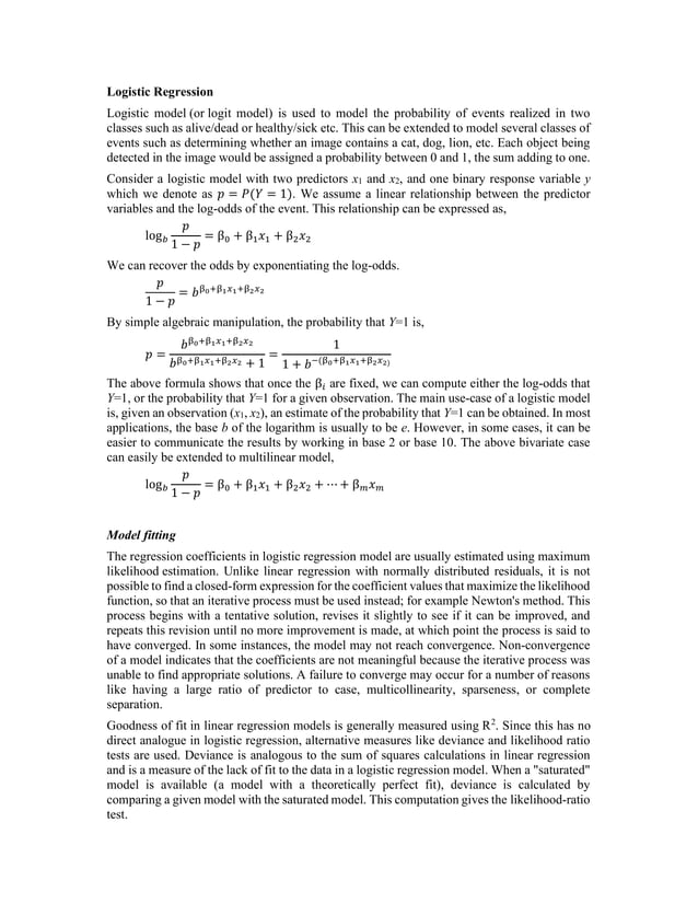 Logistic regression | PDF