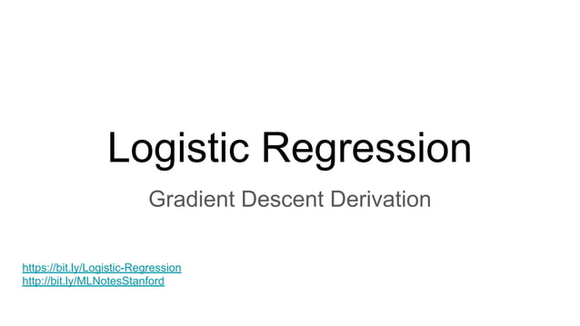 Gradient Descent For Logistic regression | PDF