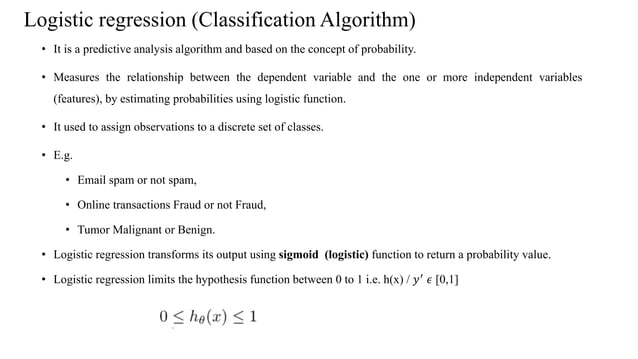 Logistic regression in Machine Learning | PDF