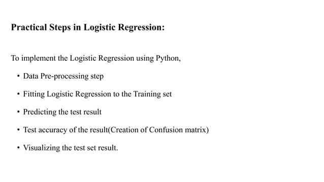 Logistic regression in Machine Learning | PDF