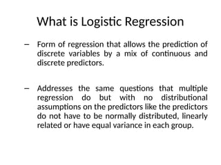 Logistic regression.pptx.................. | PPT