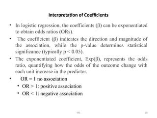 Logistic regression. for public health researcher | PPTX
