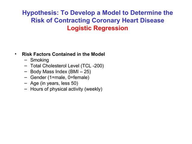 Logistic Regression: Predicting The Chances Of Coronary Heart Disease | PPT