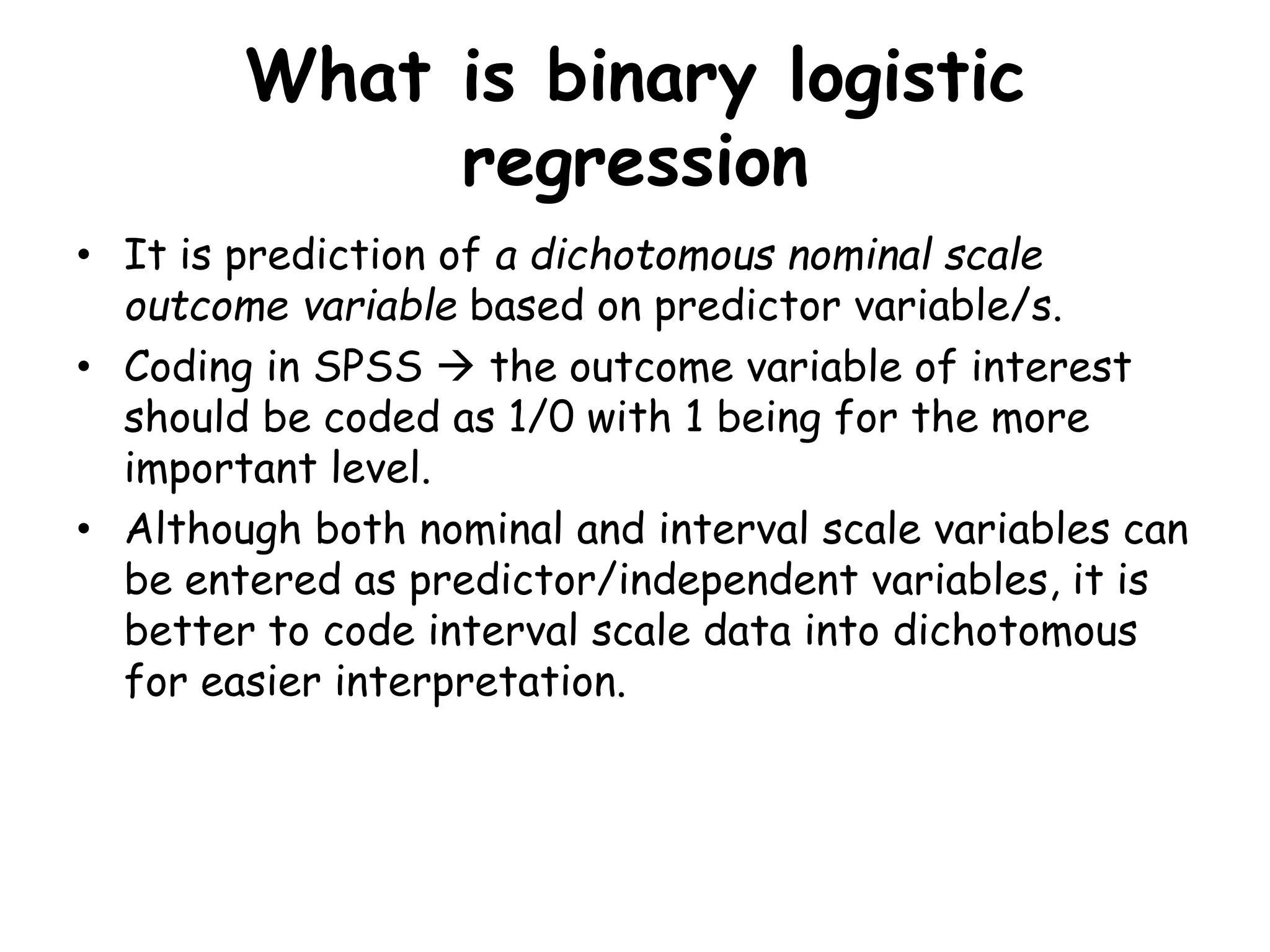 Logistic regression analysis | PPTX