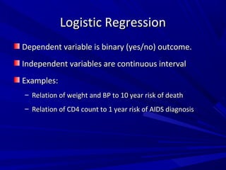 Logistic regression (blyth 2006) (simplified) | PPT | Science