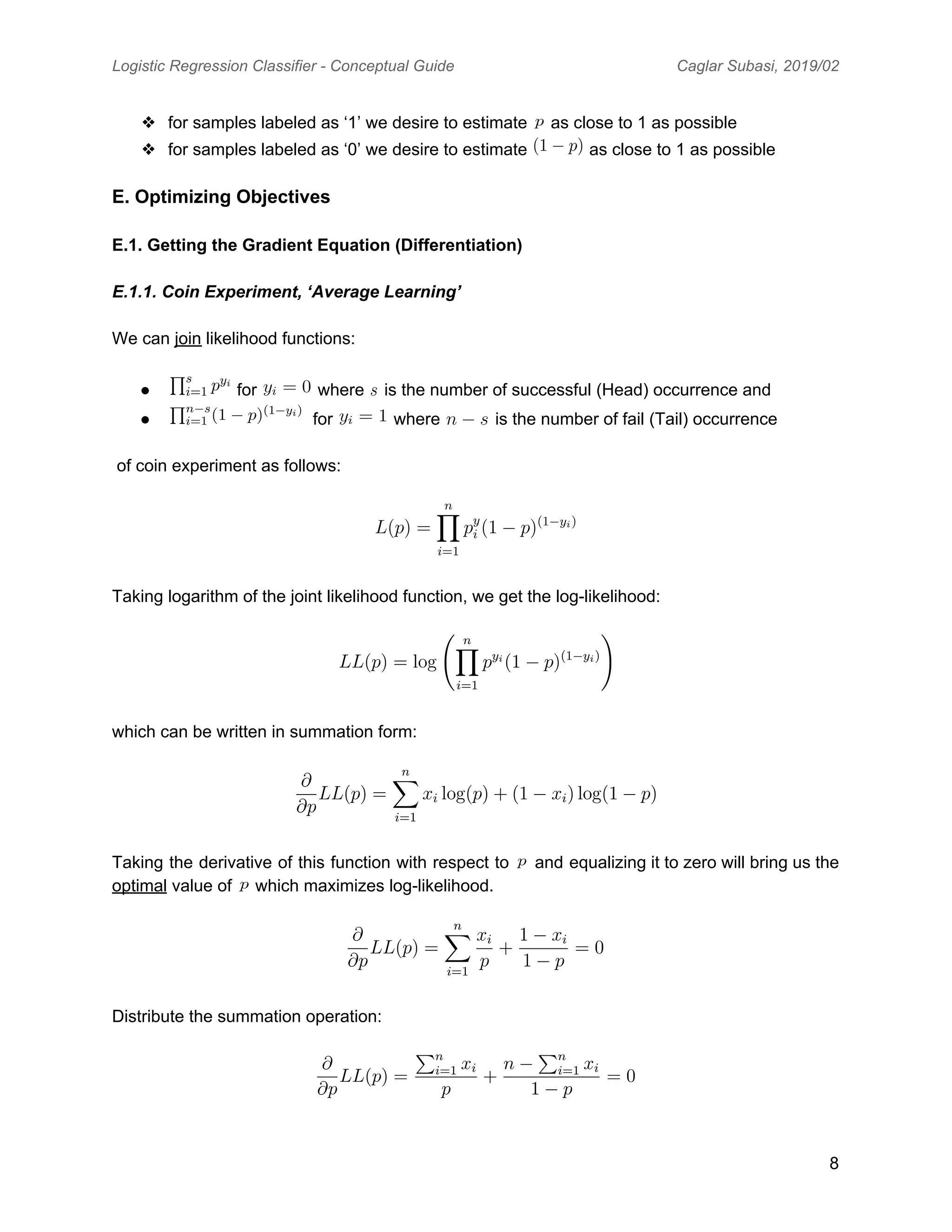 Logistic Regression Classifier - Conceptual Guide | PDF