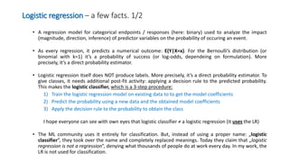 Logistic regression - one of the key regression tools in experimental research | PPTX | Computer ...