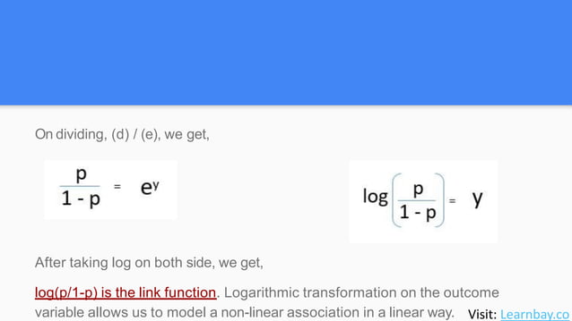 Logistic regression, machine learning algorithms | PPT