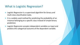 Logistic Regression power point presentation.pptx | Computing | Technology & Computing
