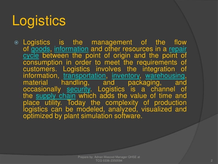 Logistics Meaning Definition Classification