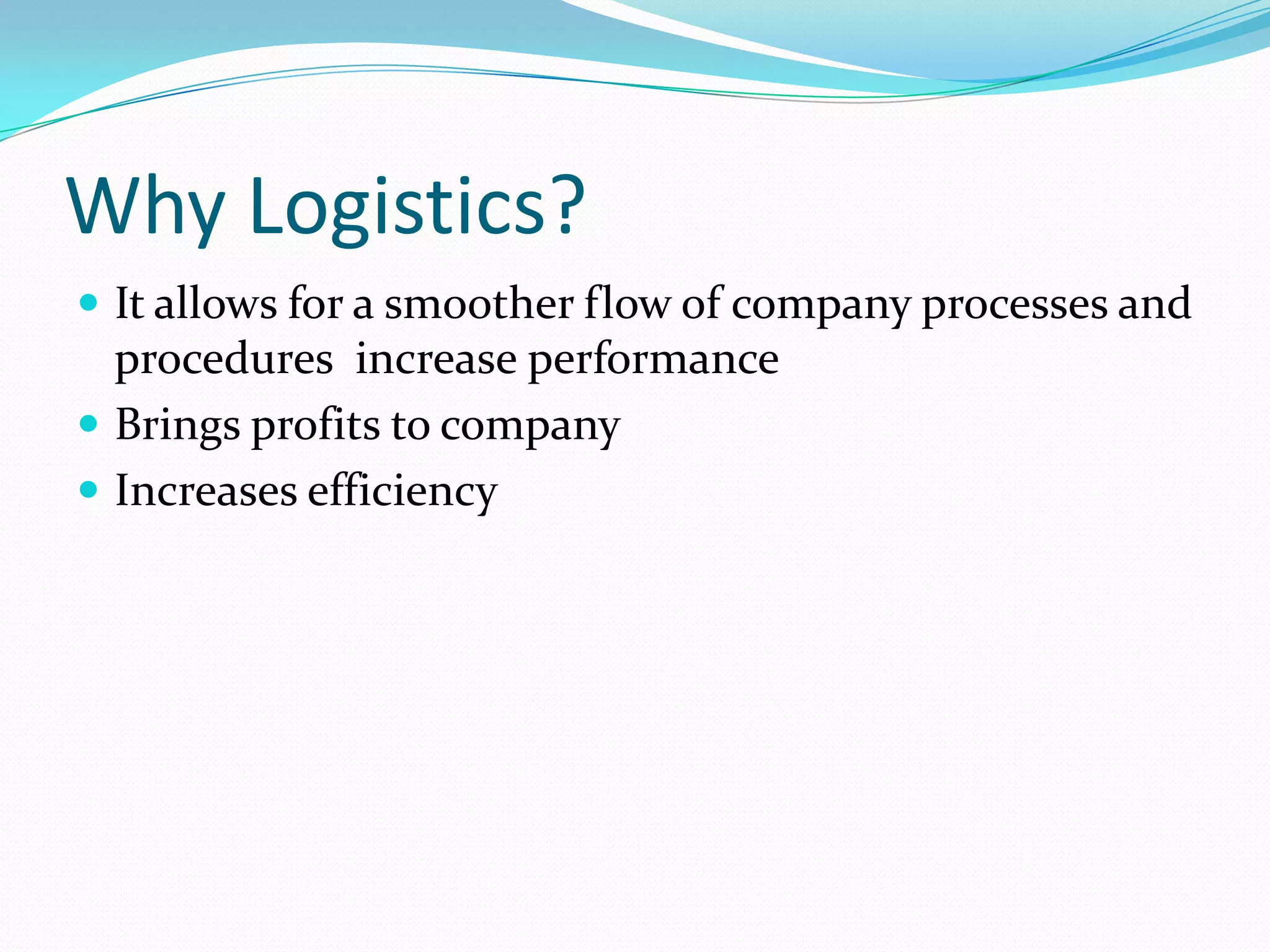 Logistics presentation for acadamics | PPTX