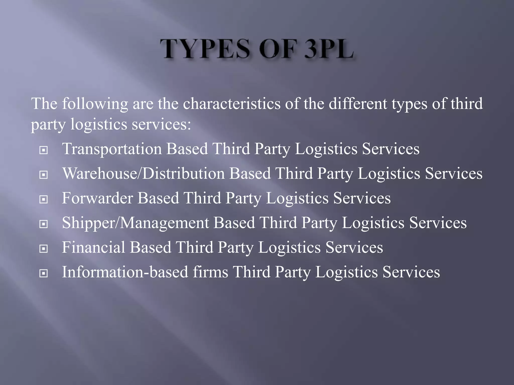 Third Party Logistics | PPTX