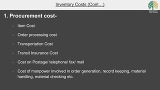Logistics lecture-13 inventory-management | PPTX