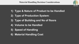 Logistics lecture-14 material handling | PPTX