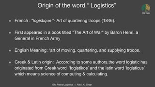 Logistics lecture-1 introduction to logistics-1 | PPTX