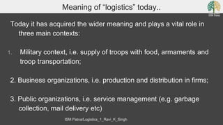 Logistics lecture-1 introduction to logistics-1 | PPTX