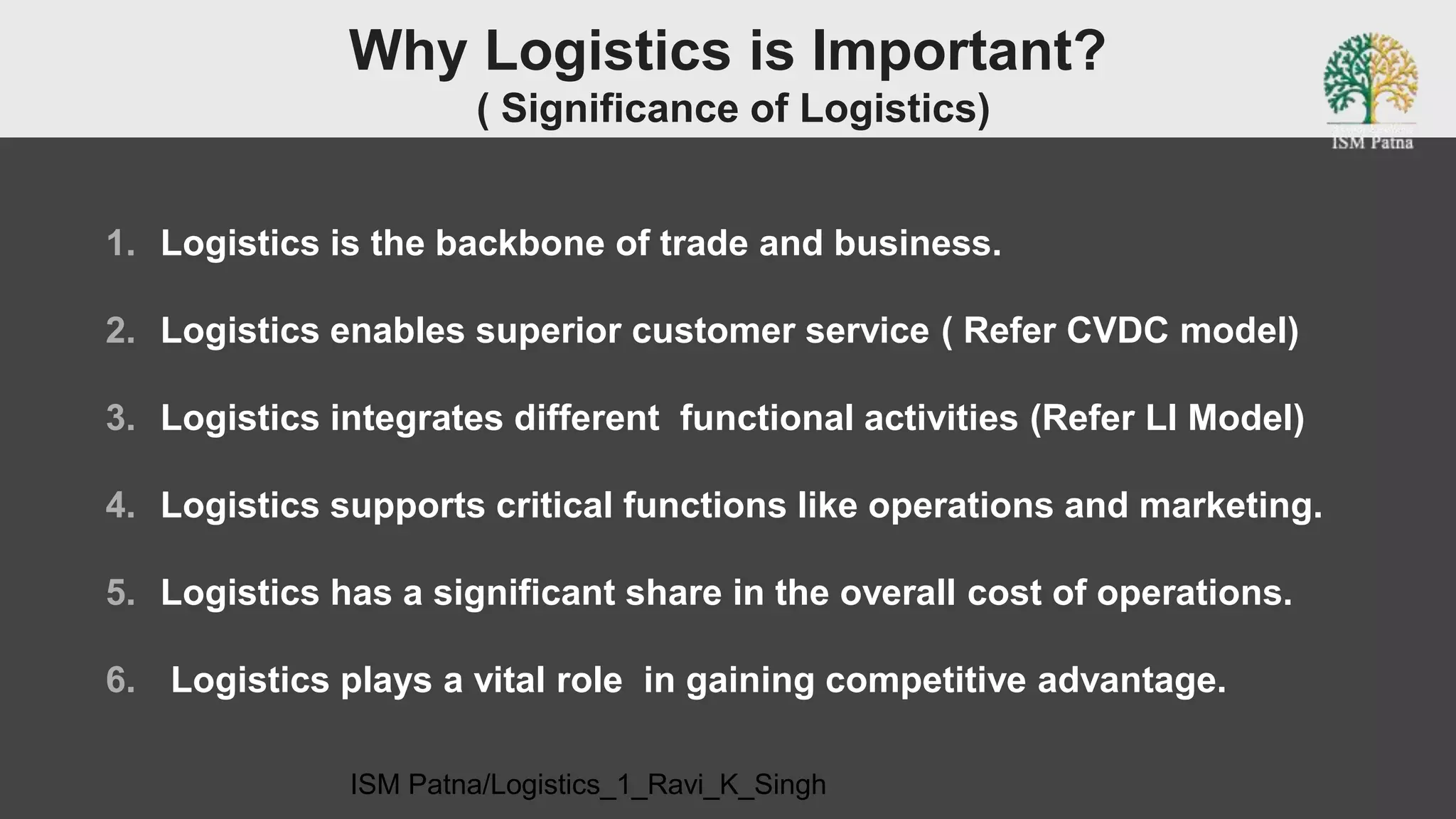 Logistics lecture-2 introduction to logistics-2 | PPTX