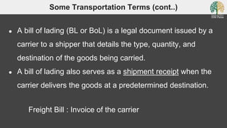 Logistics lecture-9 transportation-containerisation | PPTX