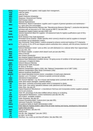 Logistics abbreviation usa terms | PDF