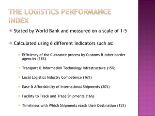 Logistics approach to export | PPT