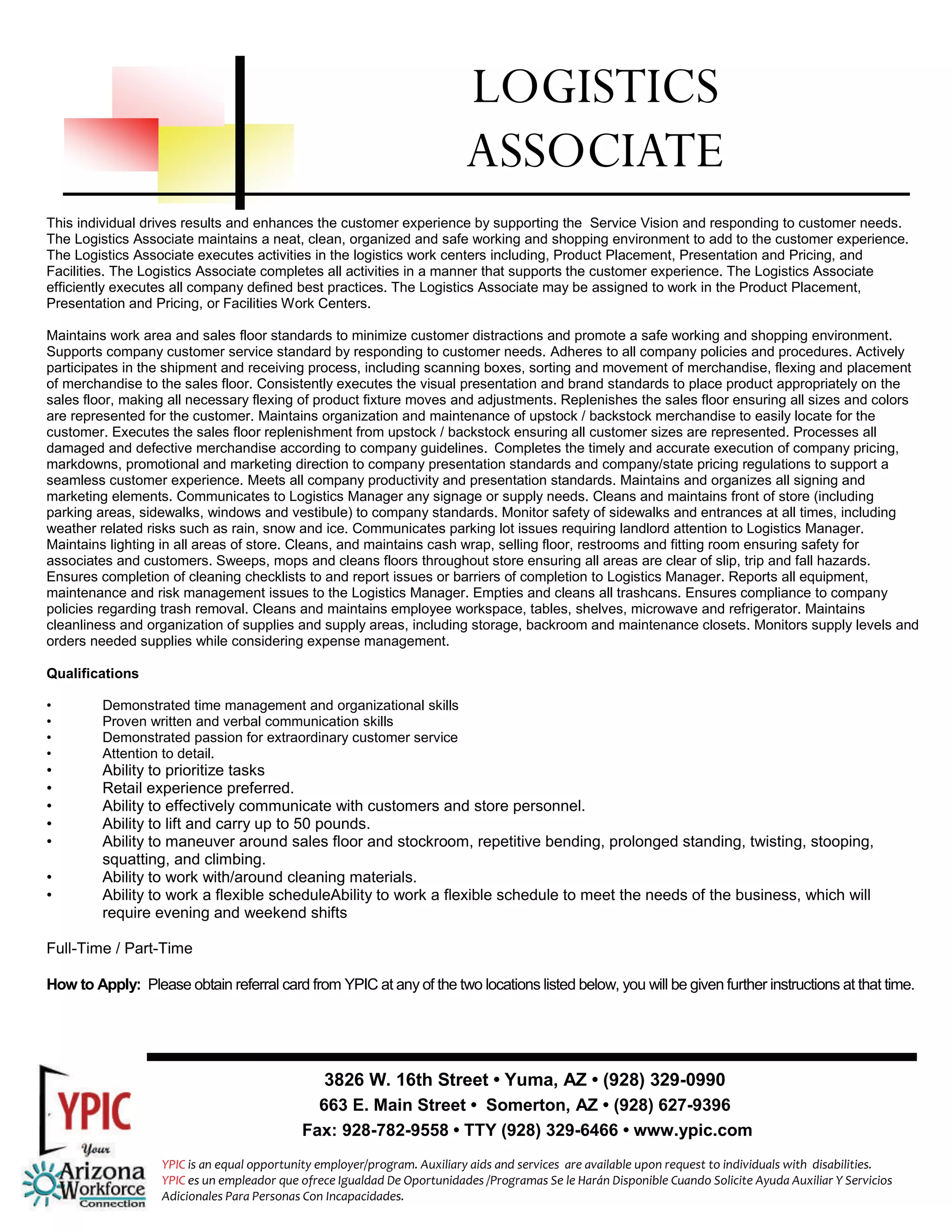 Logistics Associate | PDF