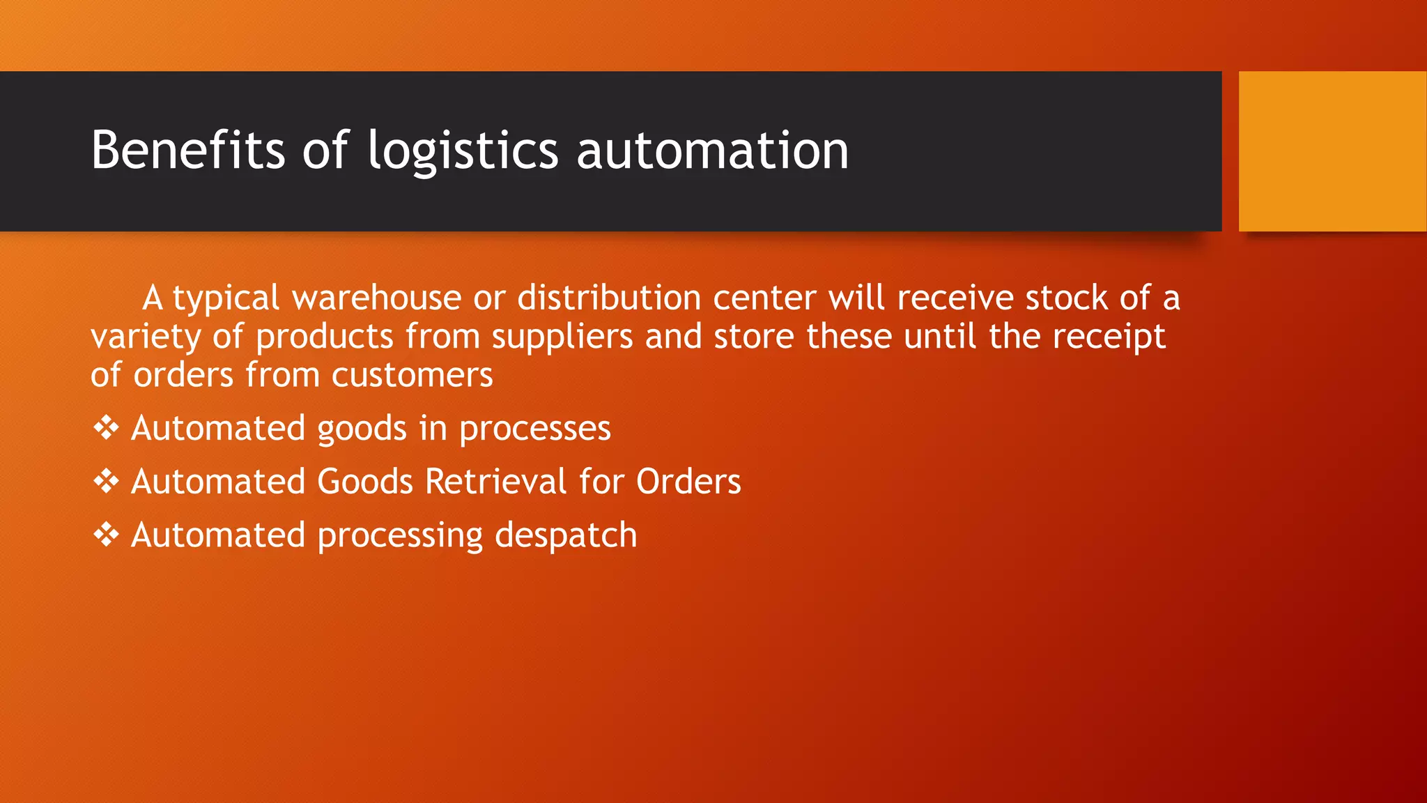 Logistics automation | PPTX