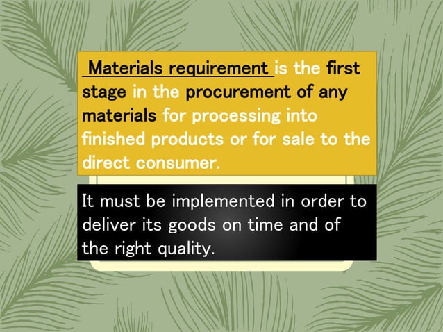 MATERIAL MANAGEMENT Concepts & FORECASTING | PPTX | Logistics | Business