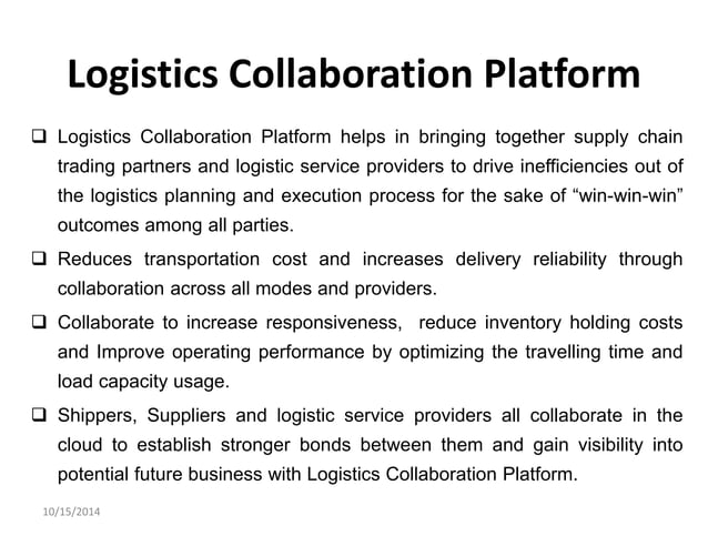 Logistics Collaboration Solutions-Research | PPTX