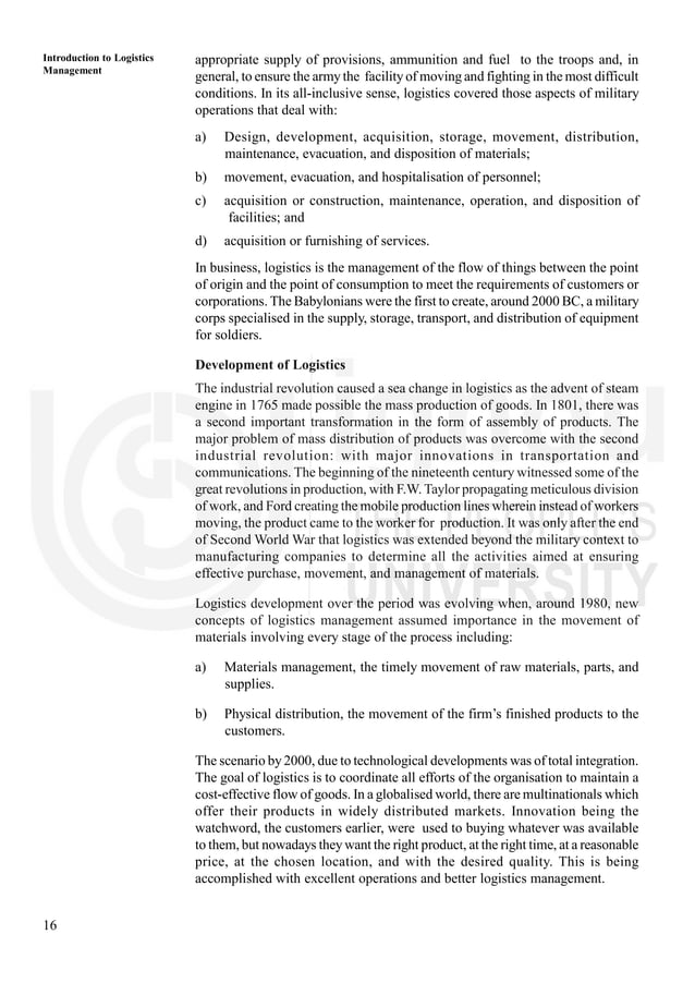 LOGISTICS: CONCEPT, Principles and Forms PRINCIPLES AND FORMS | PDF ...