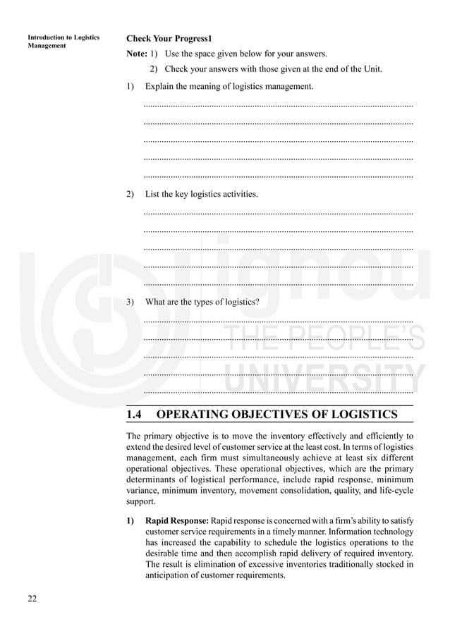 LOGISTICS: CONCEPT, Principles and Forms PRINCIPLES AND FORMS | PDF ...