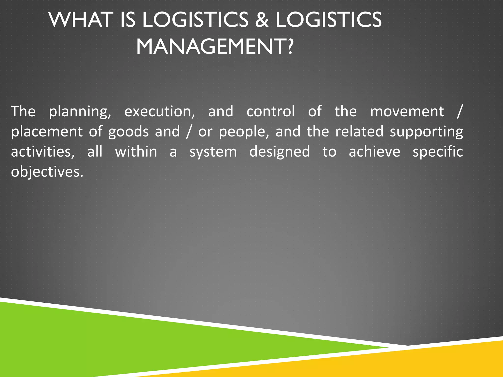 Logistics definition | PPT