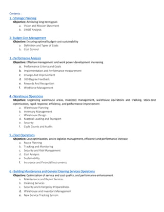 Logistics Department Strategy Plan 2020-2023 | DOCX