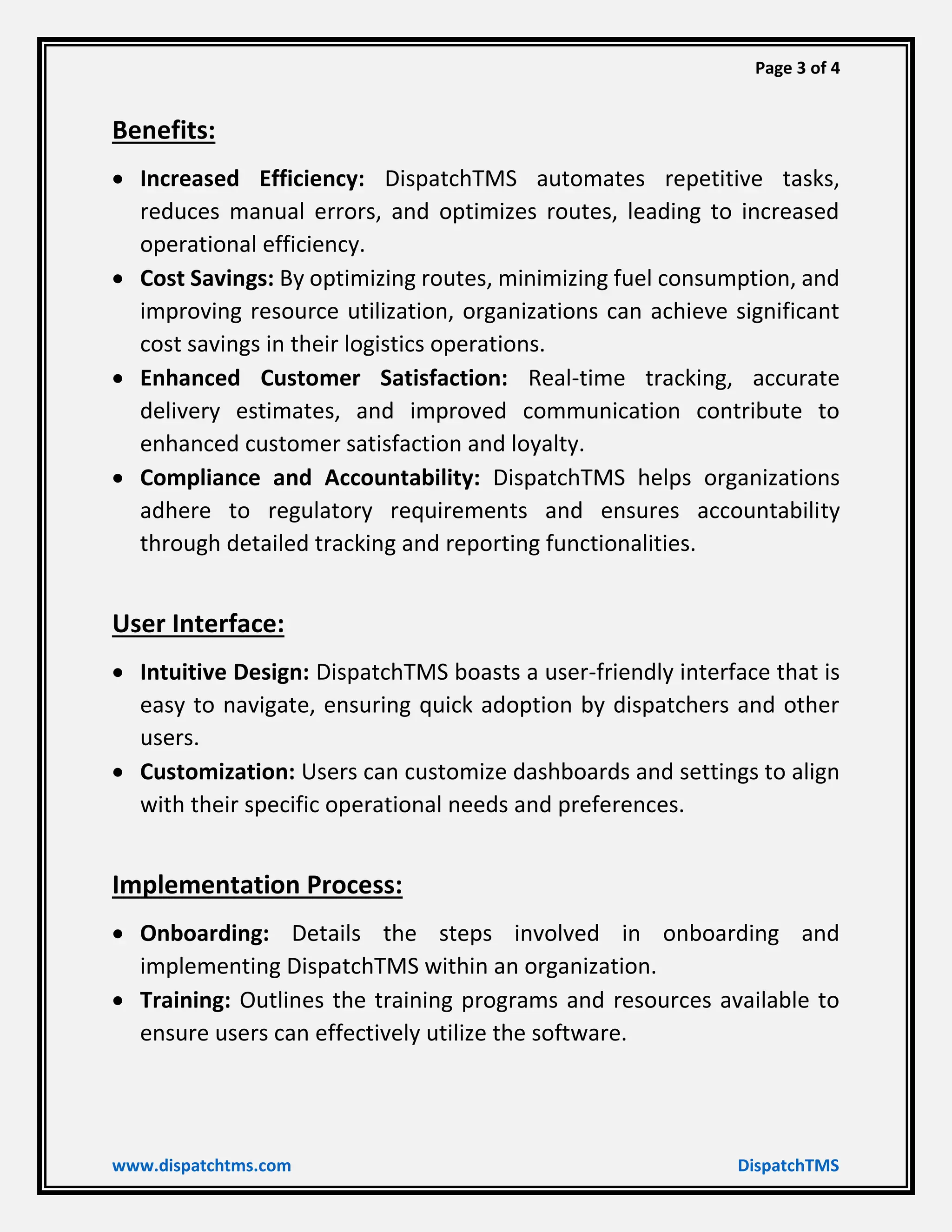 Logistics Dispatch Software - DispatchTMS | DOCX | Computer Software and Applications | Computing