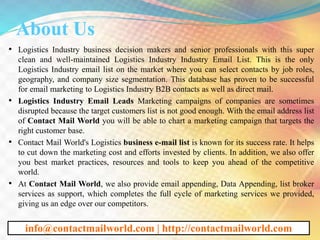 Logistics industry email leads | PPTX