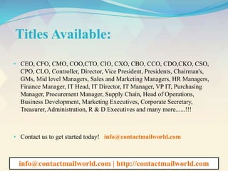 LOGISTICS INDUSTRY EMAIL LIST | PPTX