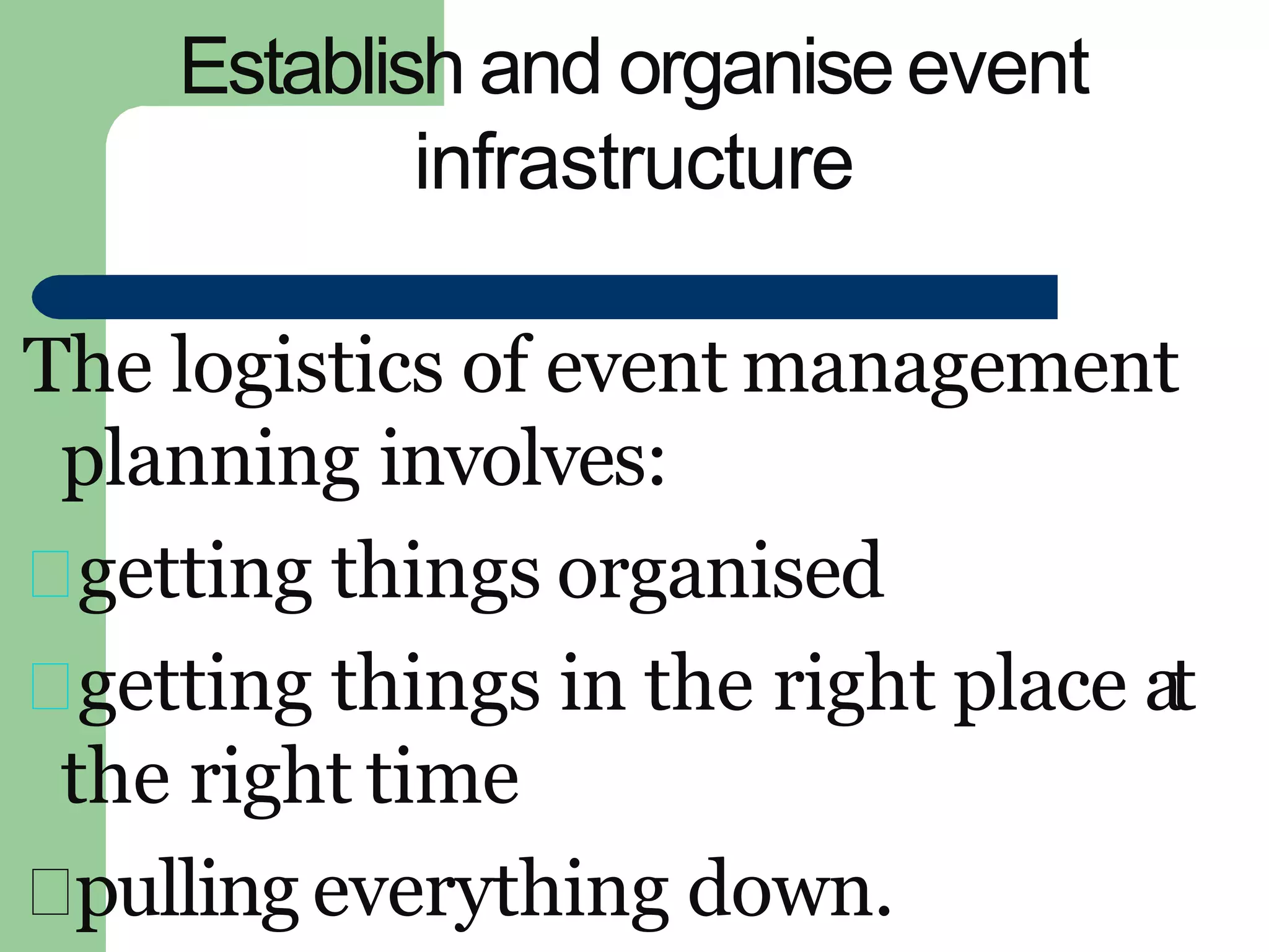 Logistics in event management | PPTX