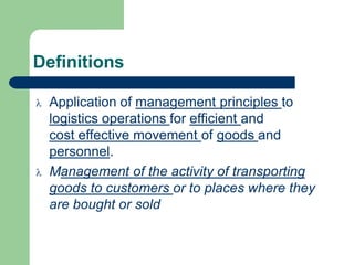 Logistics in event management | PPTX