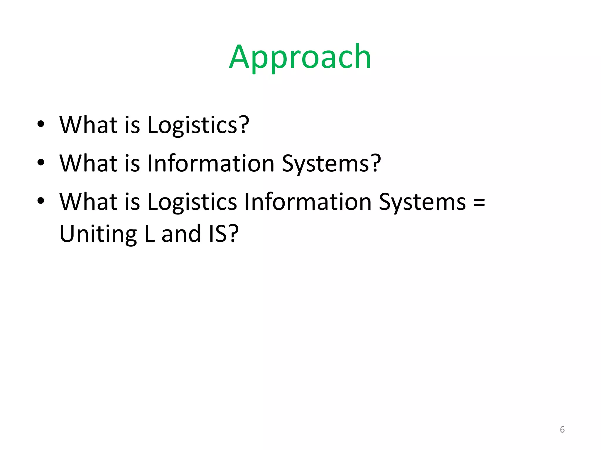 Logistics information system | PDF