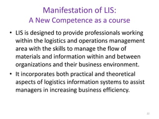 Logistics information system | PDF